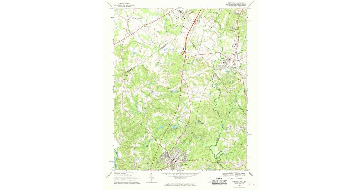 1968 Map of Fort Mill, SC — High-Res | Pastmaps