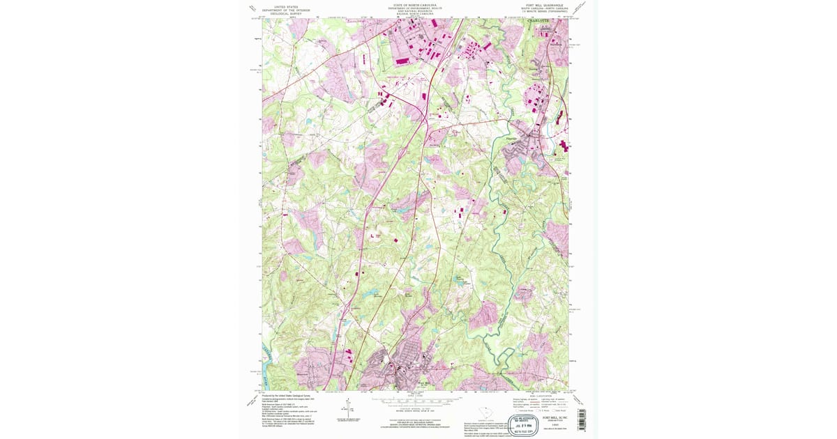 1993 Map of Fort Mill, SC — High-Res | Pastmaps