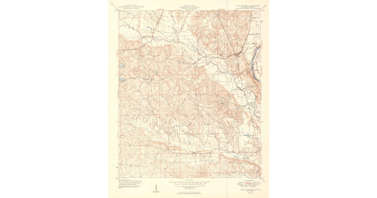 1949 Map of Fort Mitchell, Russell County, AL — High-Res | Pastmaps