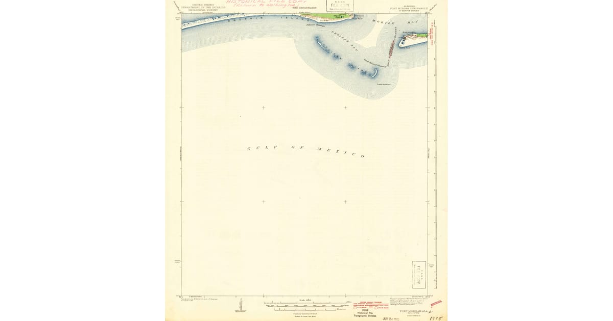 1942 Map of Fort Morgan, Alabama — High-Res | Pastmaps