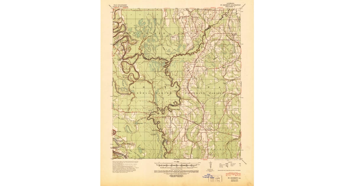 1939 Map of Fort Necessity, Franklin Parish, LA — High-Res | Pastmaps