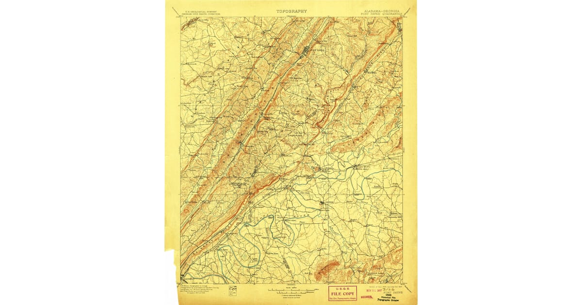 1900 Map of Fort Payne, AL — High-Res, 1907 Print | Pastmaps