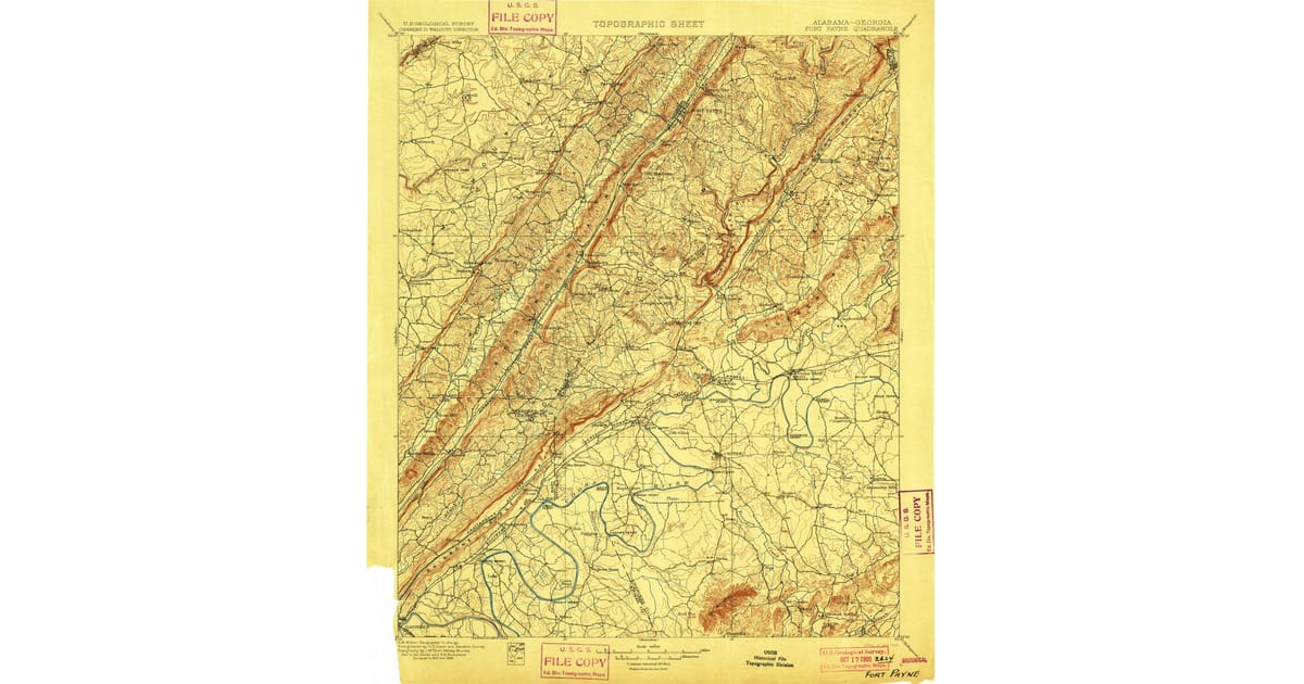 1900-1909 Maps of Cedar Bluff, AL | Pastmaps