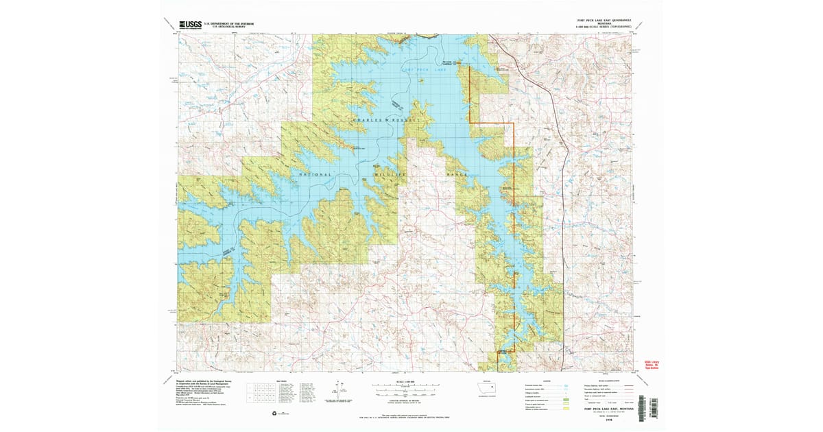 1978 Map of Fort Peck Lake East, Garfield County, MT — High-Res | Pastmaps