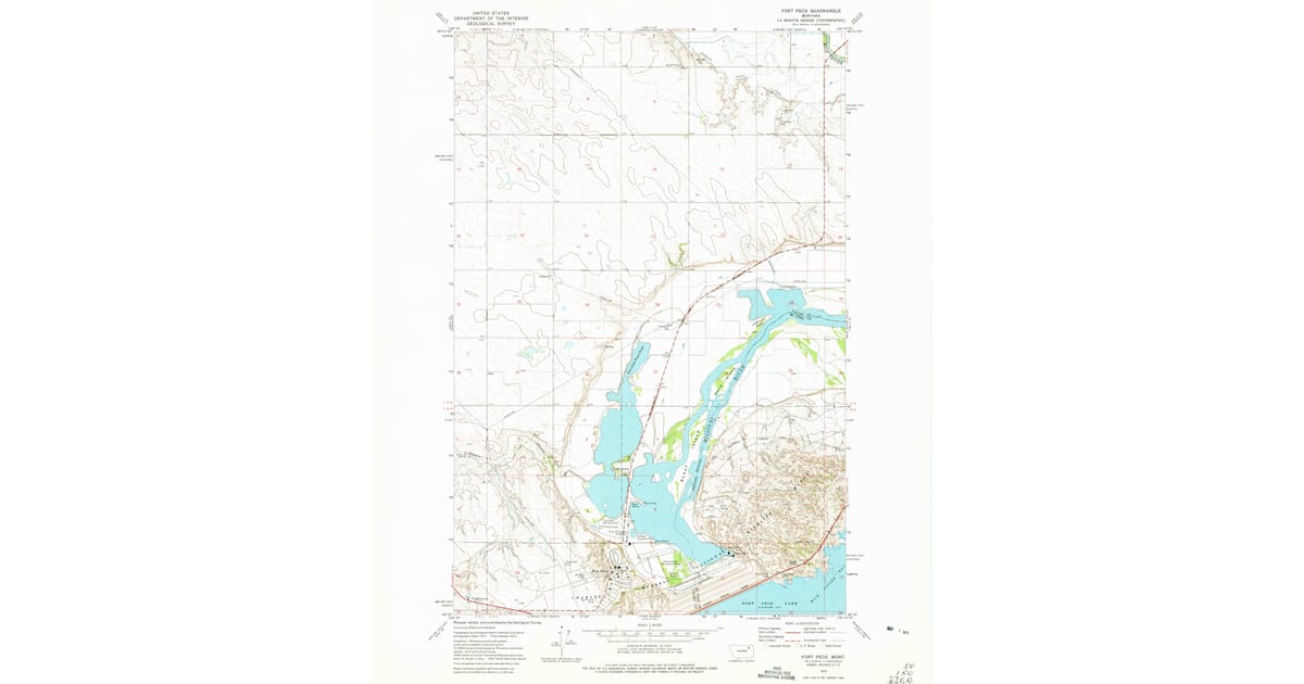1972 Map of Fort Peck, MT — High-Res | Pastmaps