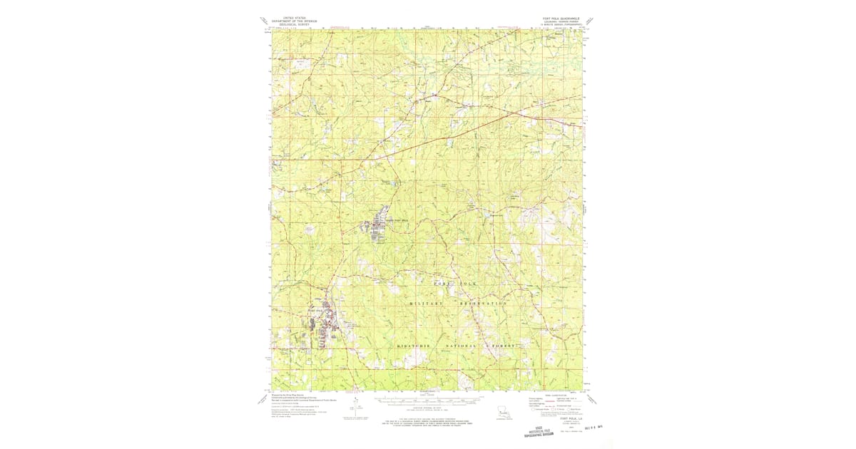 1974 Map of Fort Polk, Vernon Parish, LA — High-Res | Pastmaps