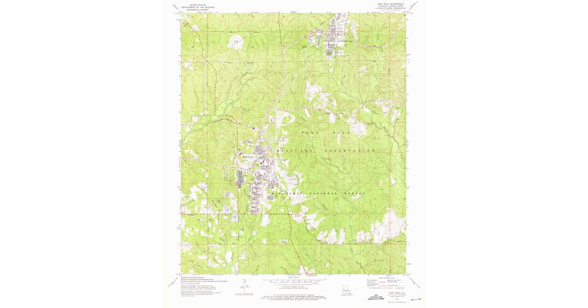 1974 Map of Fort Polk, Vernon Parish, LA — High-Res | Pastmaps