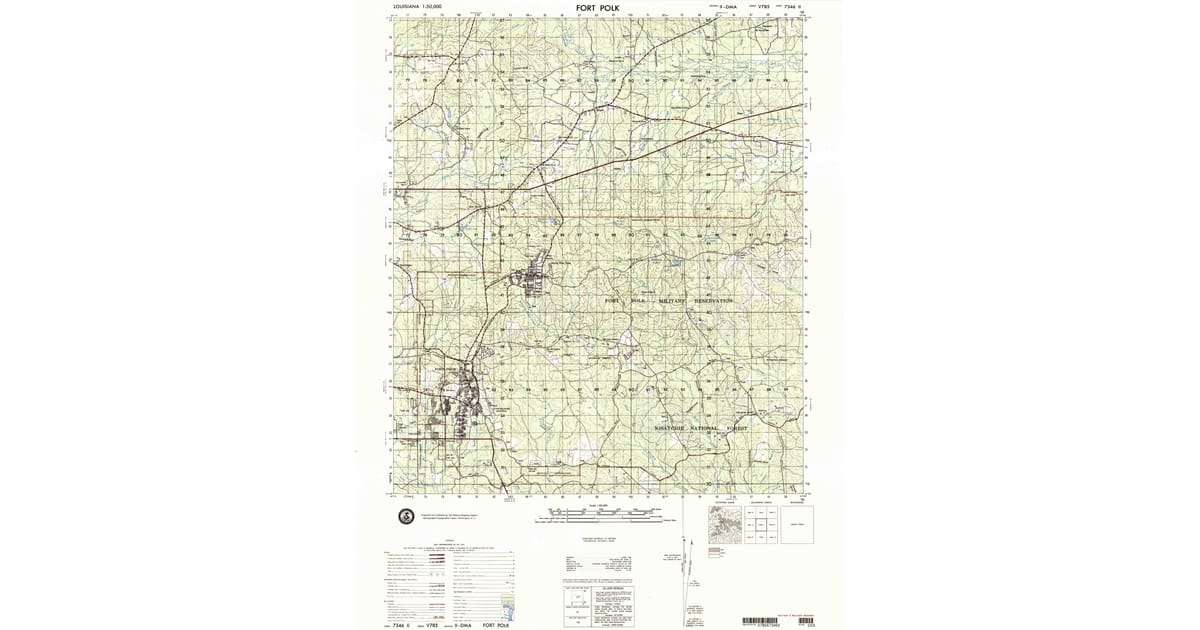 1977 Map of Fort Polk, Vernon Parish, LA — High-Res | Pastmaps