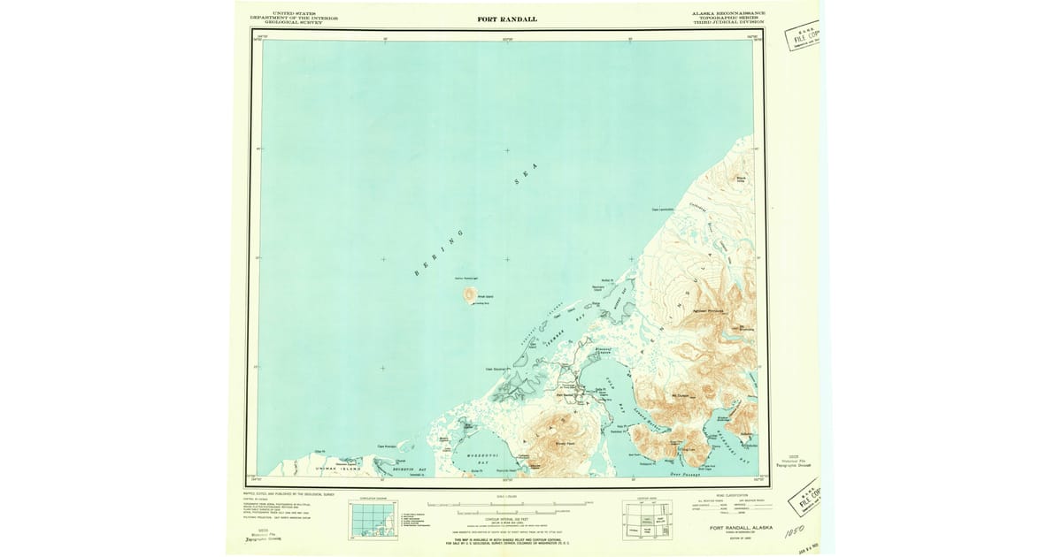 1950 Map of Fort Randall, Aleutians East Borough, AK — High-Res | Pastmaps