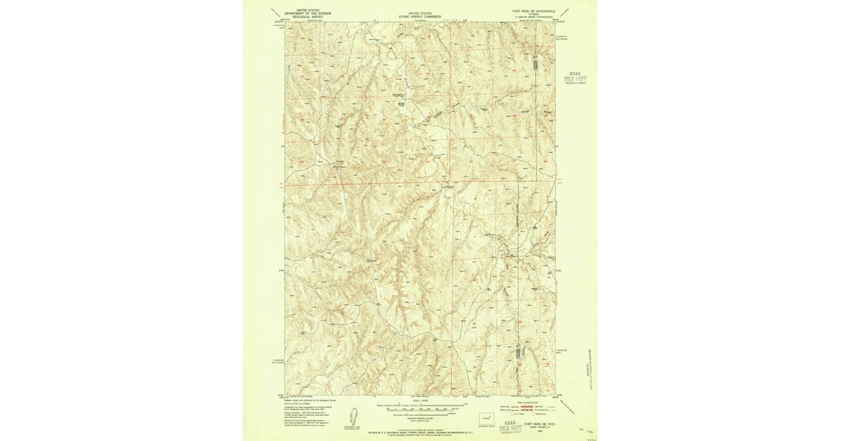 1953 Map of Fort Reno SE, Johnson County, WY — High-Res | Pastmaps