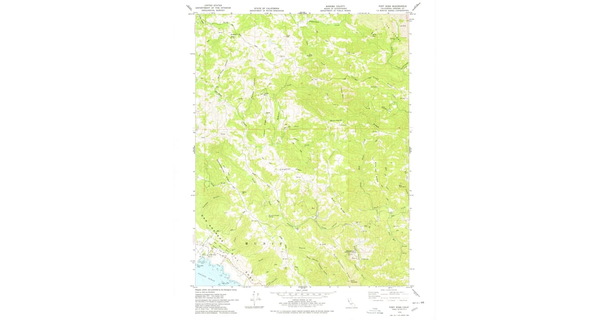 1978 Map of Fort Ross, Sonoma County, CA — High-Res | Pastmaps