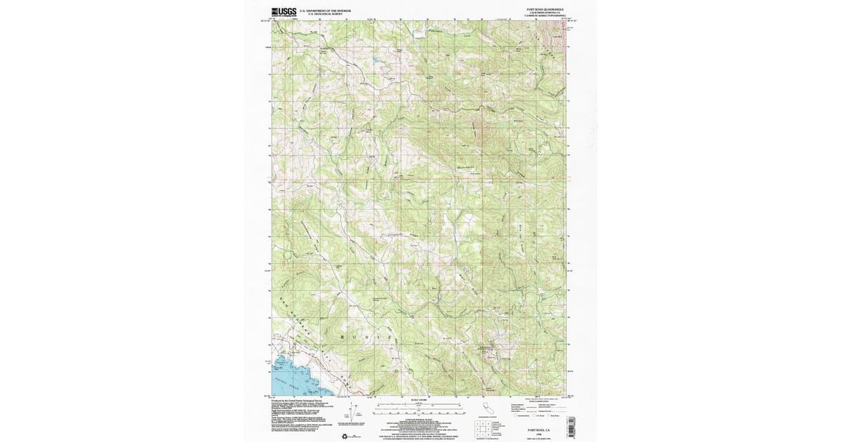 1998 Map of Fort Ross, Sonoma County, CA — High-Res | Pastmaps