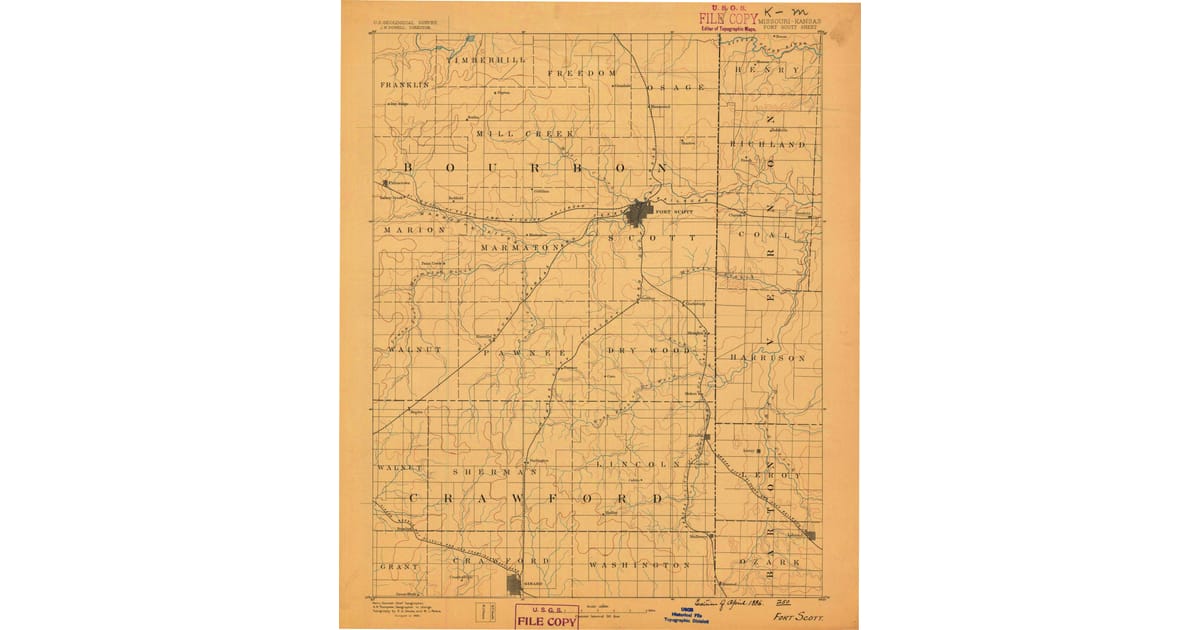 1886 Map of Fort Scott, KS — High-Res | Pastmaps