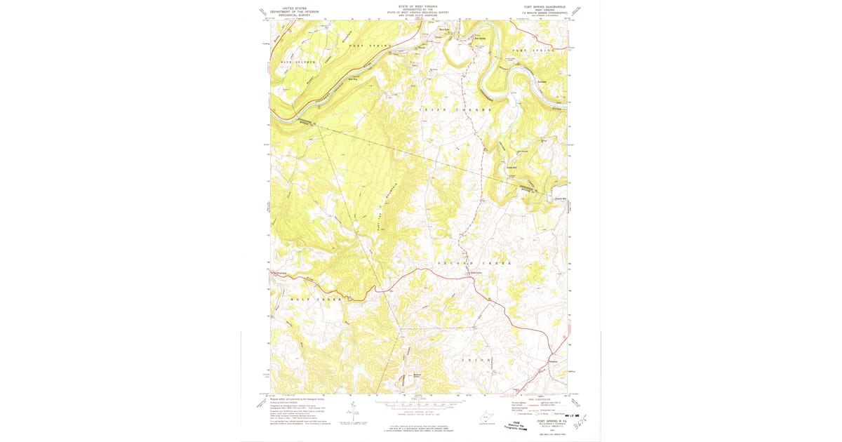 1971 Map of Fort Spring, Monroe County, WV — High-Res | Pastmaps