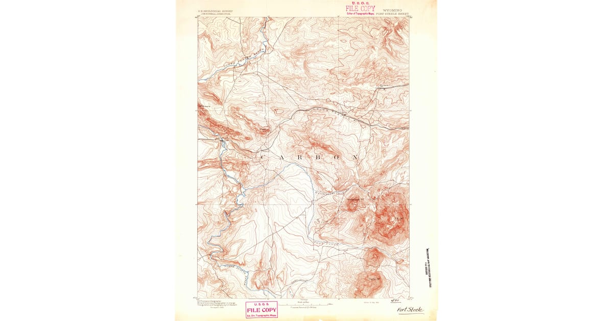 1893 Map of Fort Steele, Carbon County, WY — High-Res | Pastmaps
