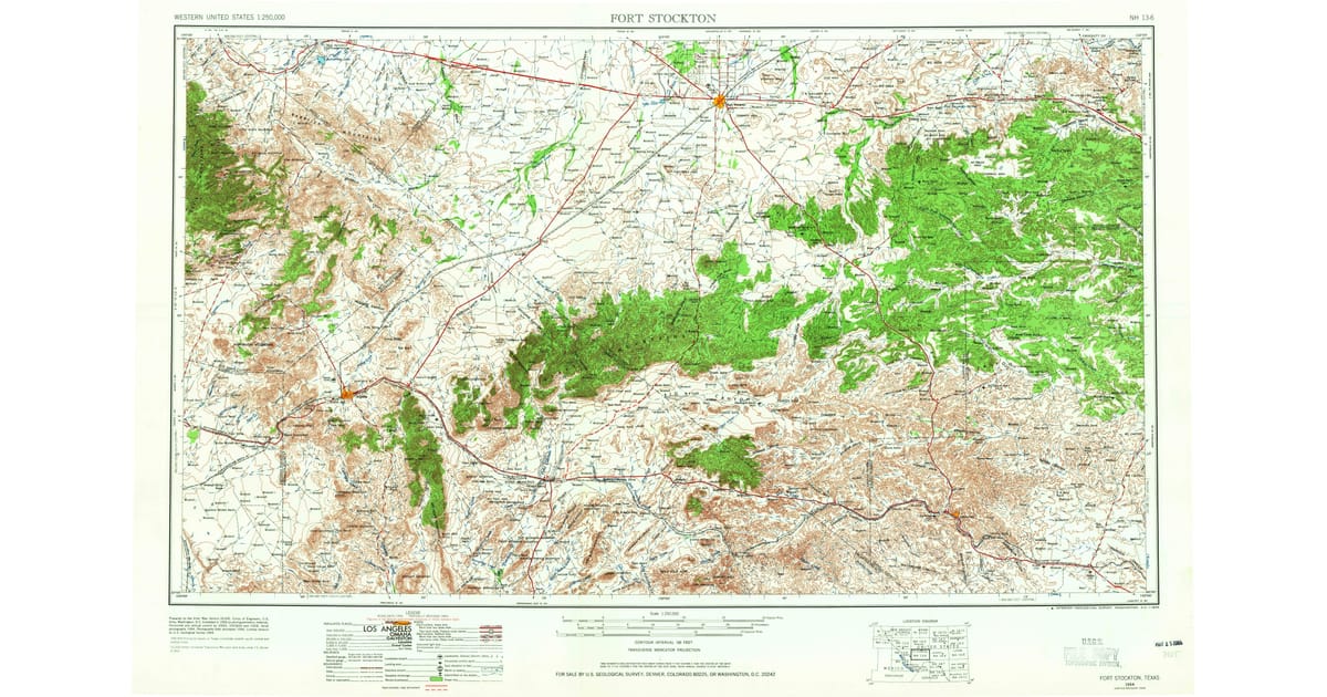 1954 Map of Fort Stockton, TX — High-Res | Pastmaps