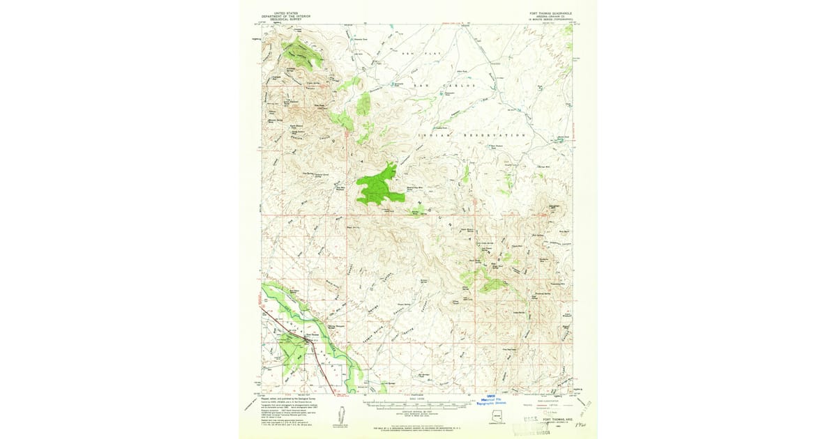 1960 Map of Fort Thomas, AZ — High-Res | Pastmaps