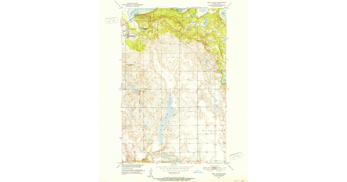 1951 Map of Fort Totten, ND — High-Res | Pastmaps