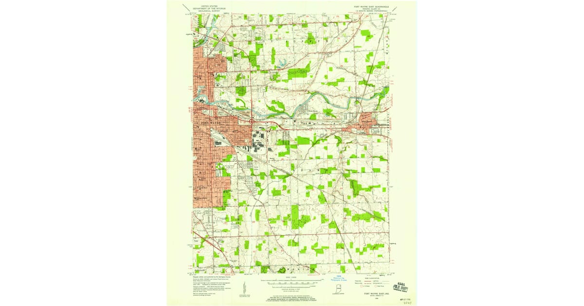 1956 Map of Fort Wayne East, Allen County, IN — High-Res | Pastmaps