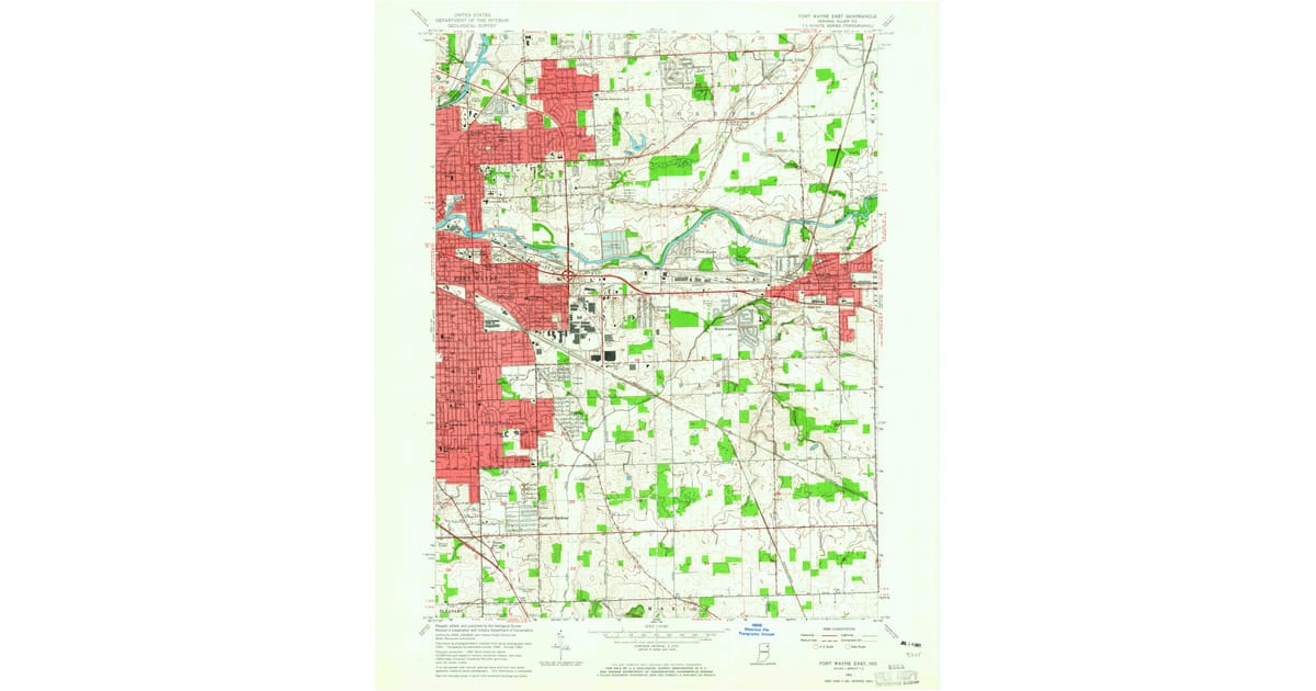 1963 Map of Fort Wayne East, Allen County, IN — High-Res | Pastmaps