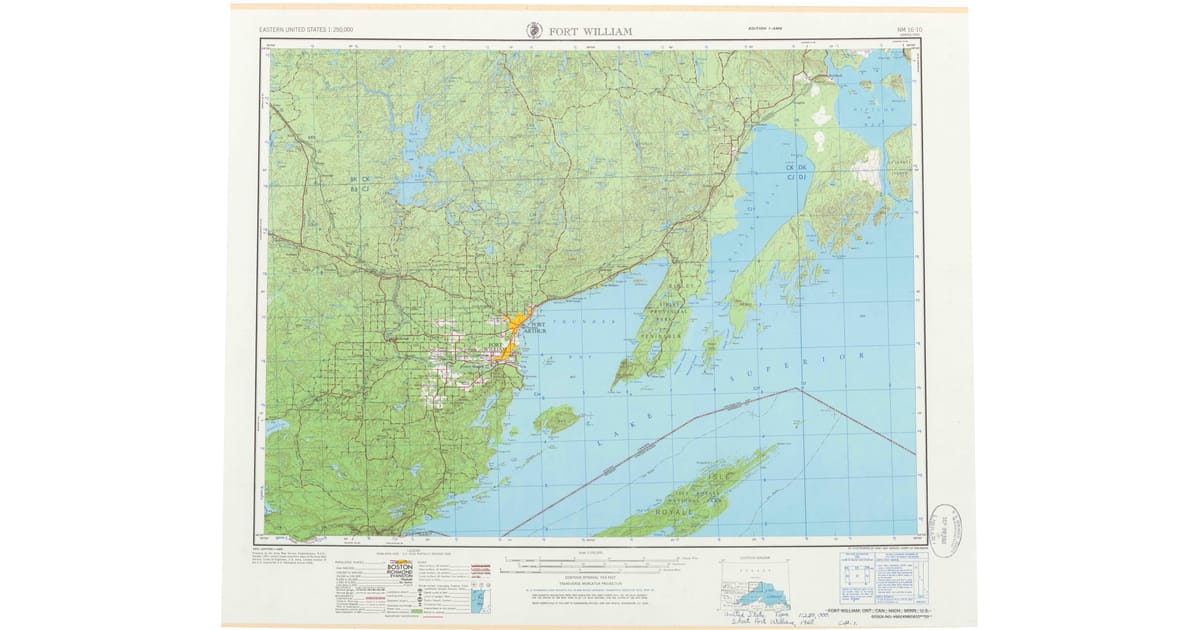 1968 Map of Fort William, Keweenaw County, MI — High-Res | Pastmaps