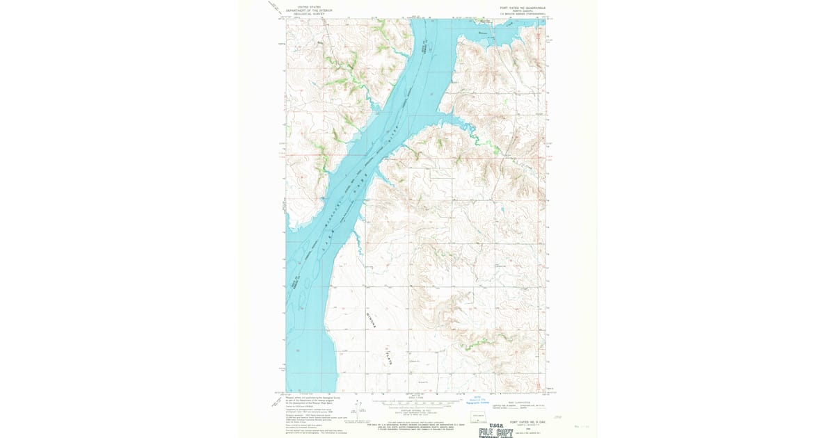 1968 Map of Fort Yates NE, Emmons County, ND — High-Res | Pastmaps