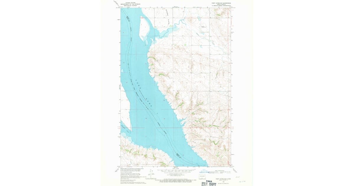 1968 Map of Fort Yates SE, Emmons County, ND — High-Res | Pastmaps