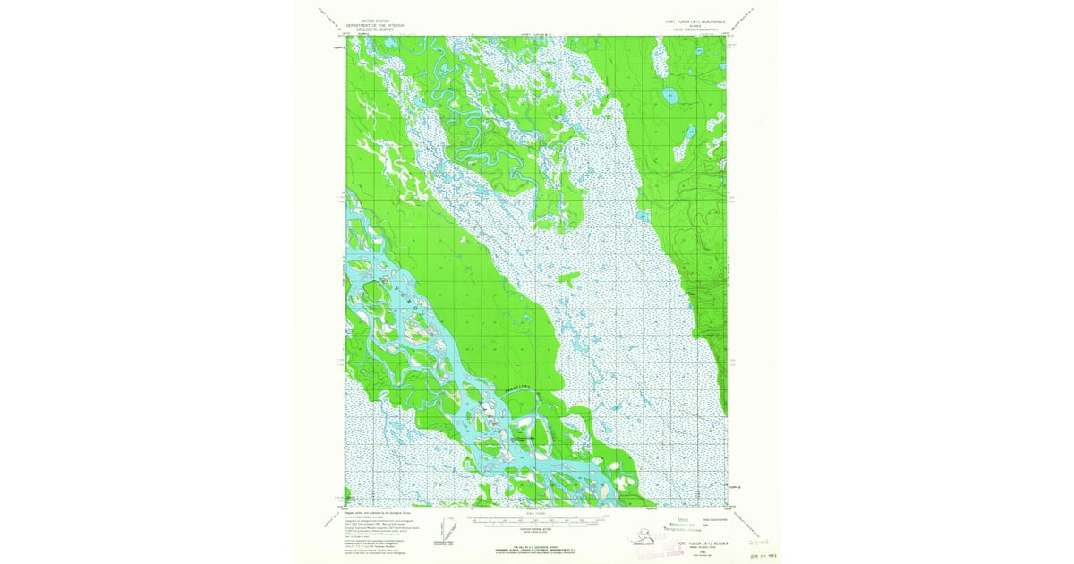 1956 Map of Fort Yukon A-1, Yukon-Koyukuk Borough, AK — High-Res, 1963 ...