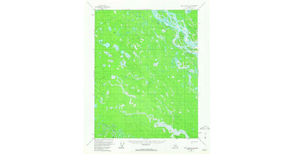 1956 Map of Fort Yukon B-3, Yukon-Koyukuk Borough, AK — High-Res, 1963 ...