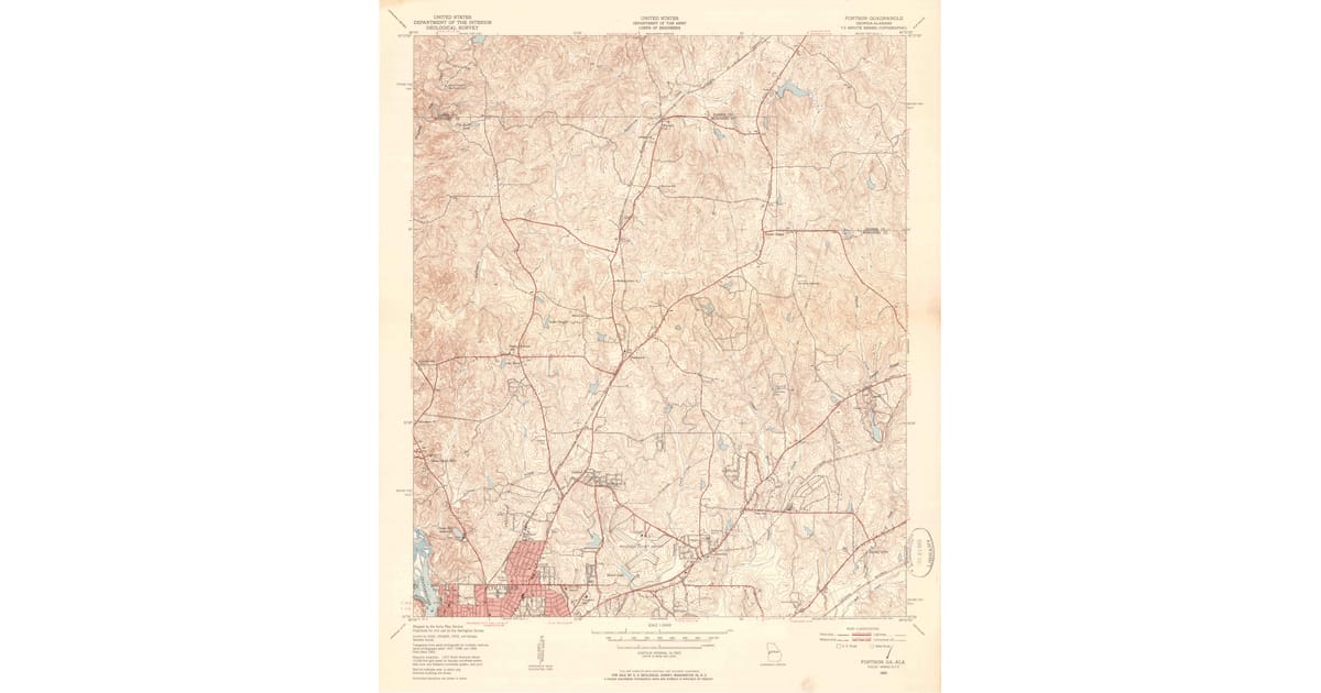 1950 Map of Fortson, Muscogee County, GA — High-Res, 1953 Print #2 ...