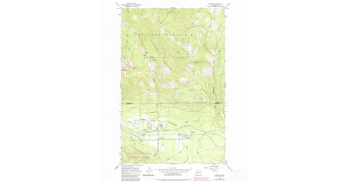 1966 Map of Fortson, Skagit County, WA — High-Res, 1982 Print | Pastmaps