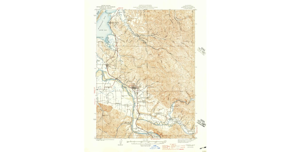 Old Maps of Fortuna, CA for Hiking & Exploration | Pastmaps