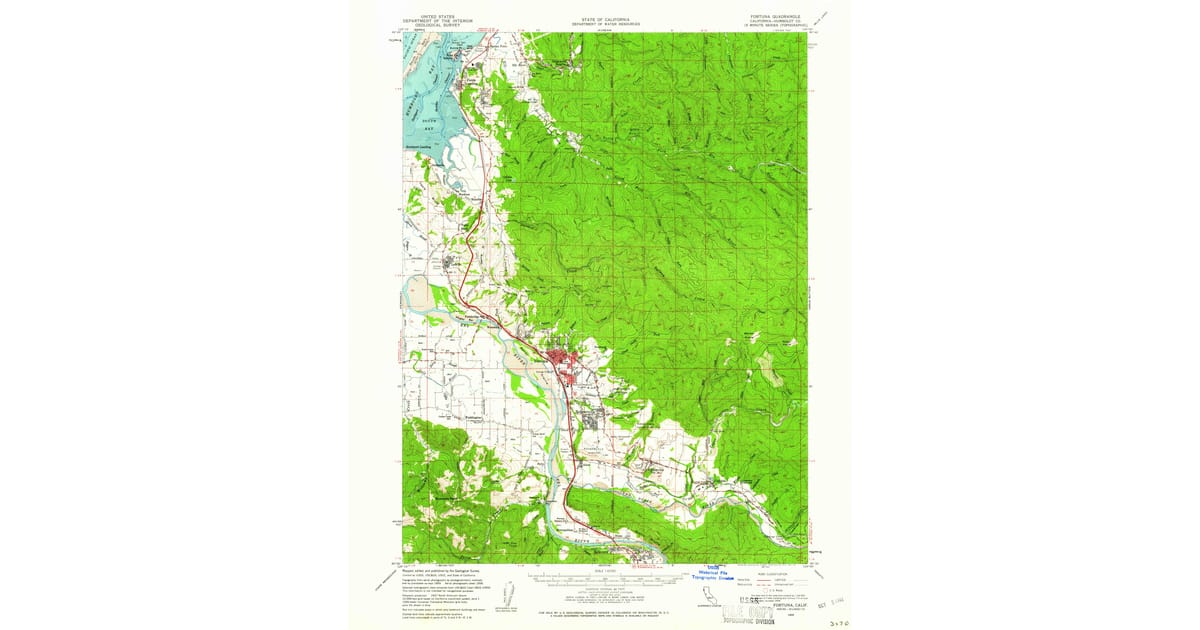 1959 Map of Fortuna, CA — High-Res | Pastmaps