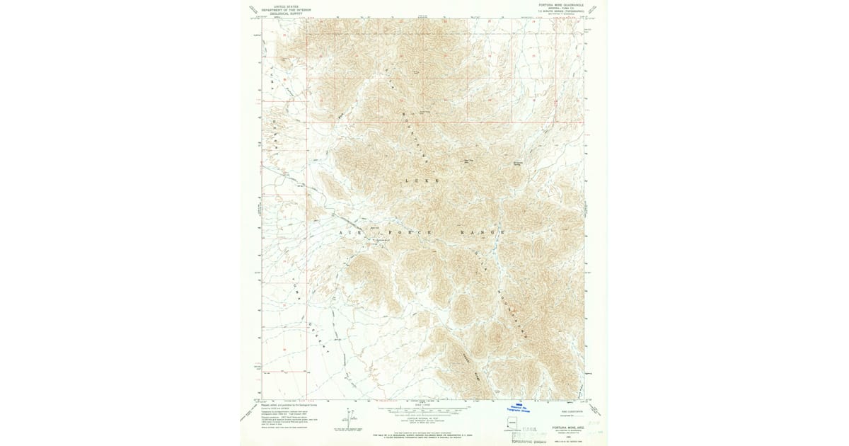 1965 Map of Fortuna Mine, Yuma County, AZ — High-Res | Pastmaps