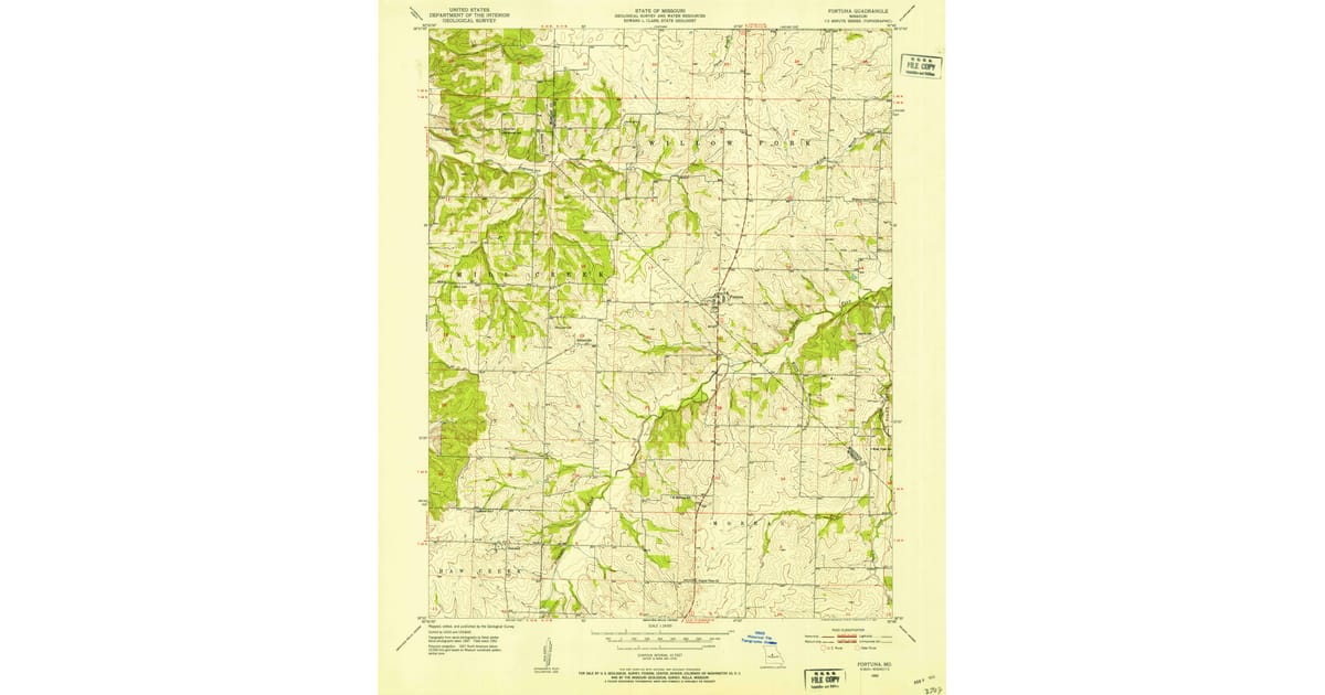 1952 Map of Fortuna, MO — High-Res | Pastmaps