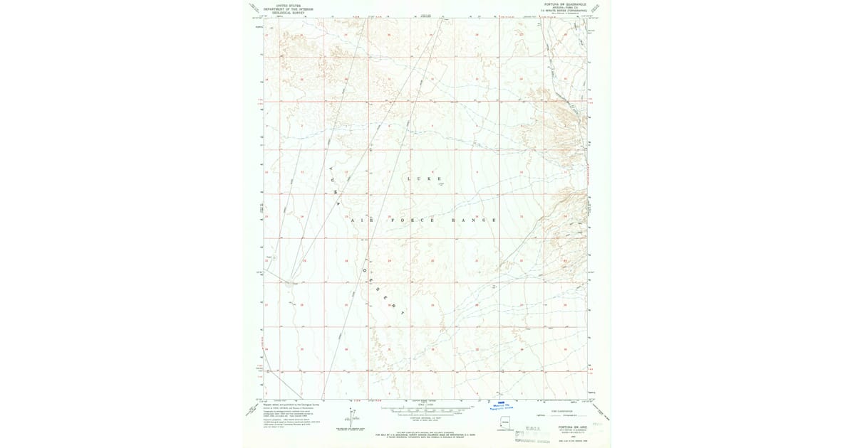 1965 Map of Fortuna SW, Yuma County, AZ — High-Res | Pastmaps