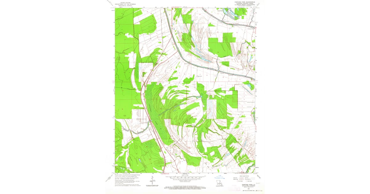1963 Map of Fortune Fork, Madison Parish, LA — High-Res | Pastmaps