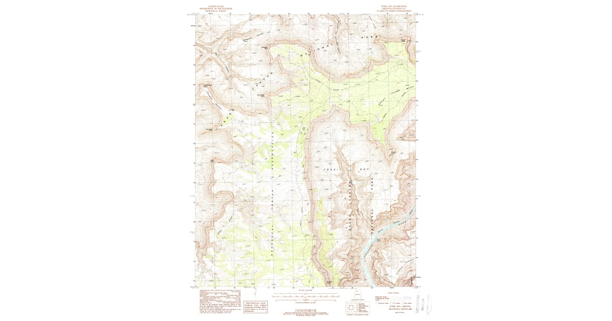 1988 Map of Fossil Bay, Coconino County, AZ — High-Res | Pastmaps