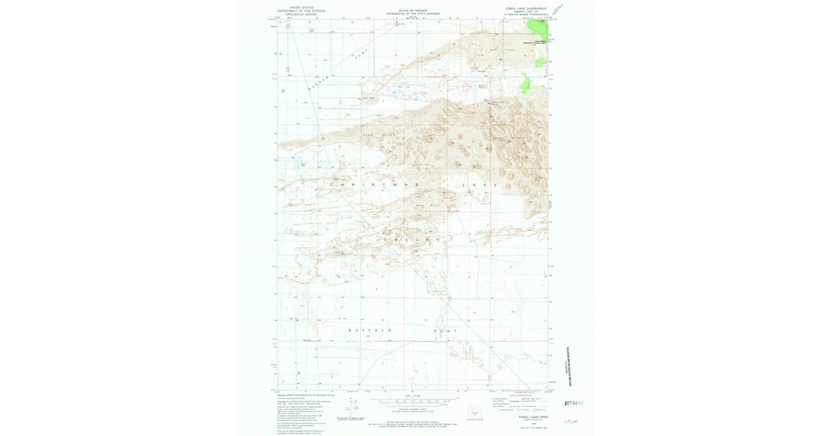 1981 Map of Fossil Lake, Lake County, OR — High-Res | Pastmaps