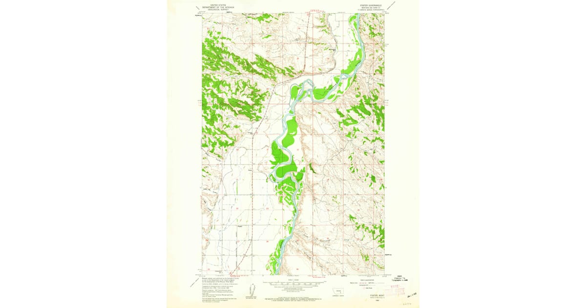 1960 Map of Foster, Big Horn County, MT — High-Res | Pastmaps