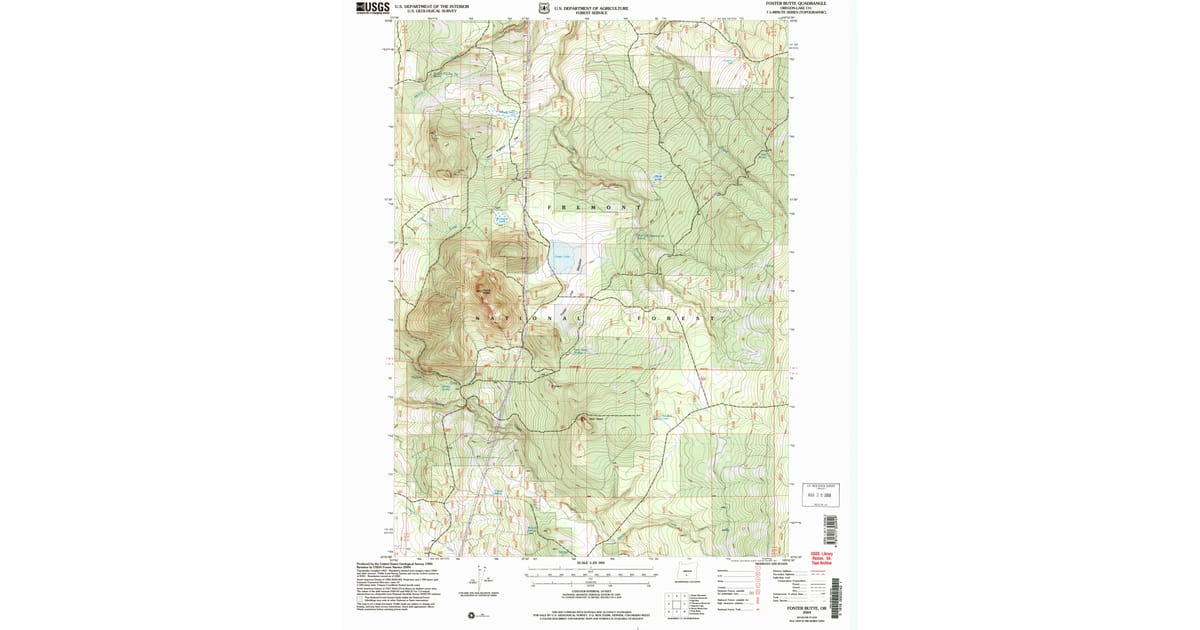 2004 Map of Foster Butte, Lake County, OR — High-Res | Pastmaps