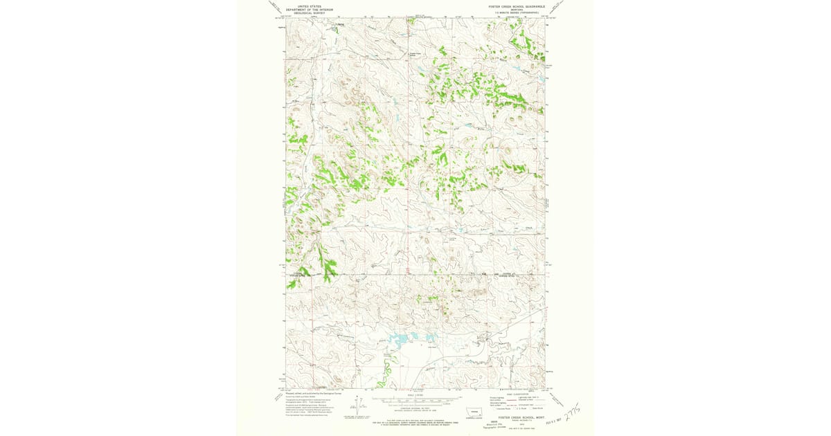 1973 Map of Foster Creek School, Custer County, MT — High-Res | Pastmaps
