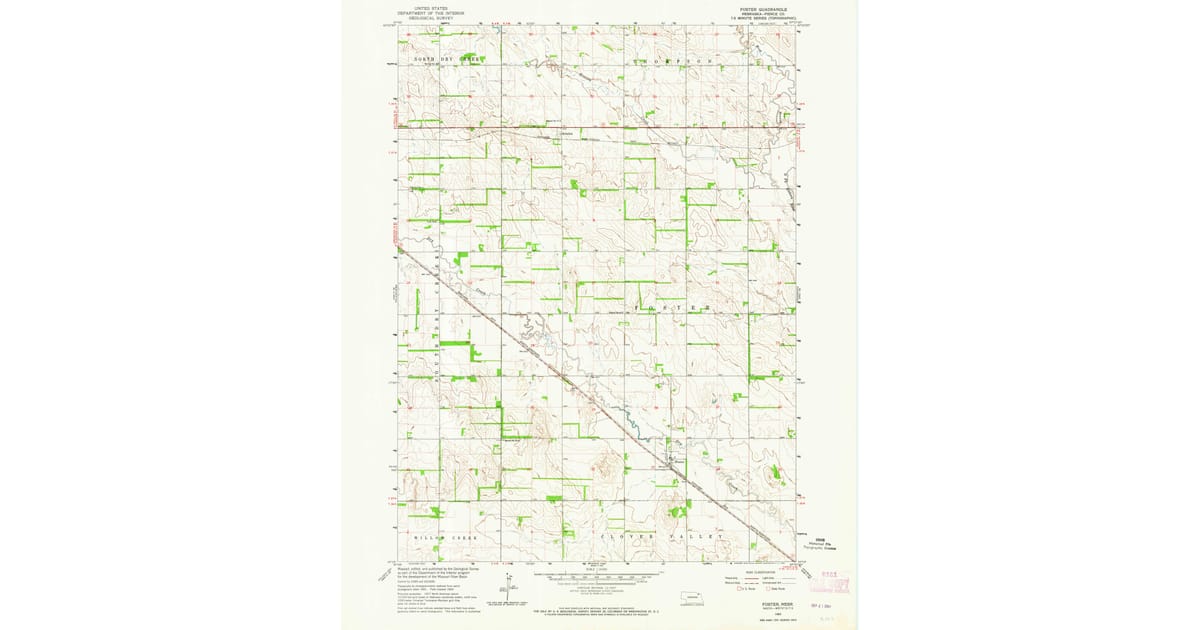 1963 Map of Foster, NE — High-Res | Pastmaps