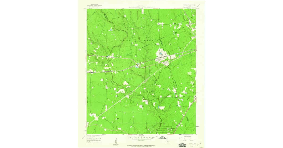 1958 Map of Fostoria, Montgomery County, TX — High-Res | Pastmaps