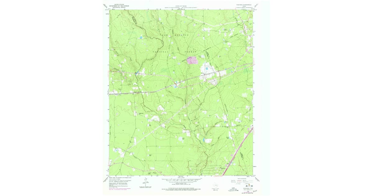 1958 Map of Fostoria, Montgomery County, TX — High-Res, 1978 Print ...