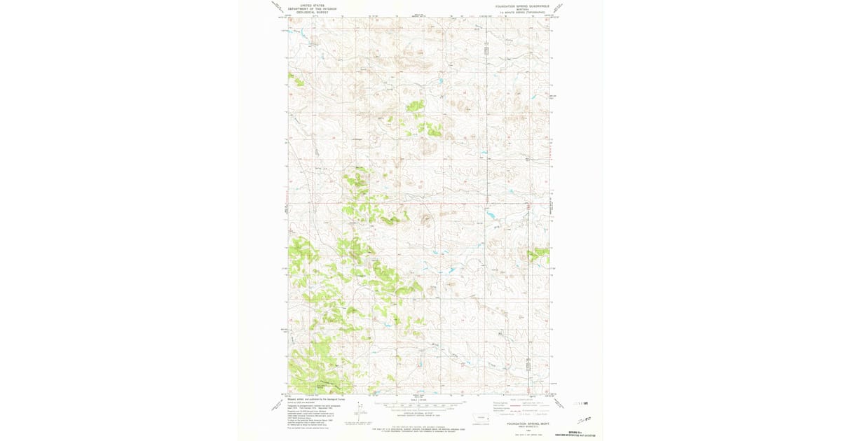 1981 Map of Foundation Spring, Custer County, MT — High-Res | Pastmaps