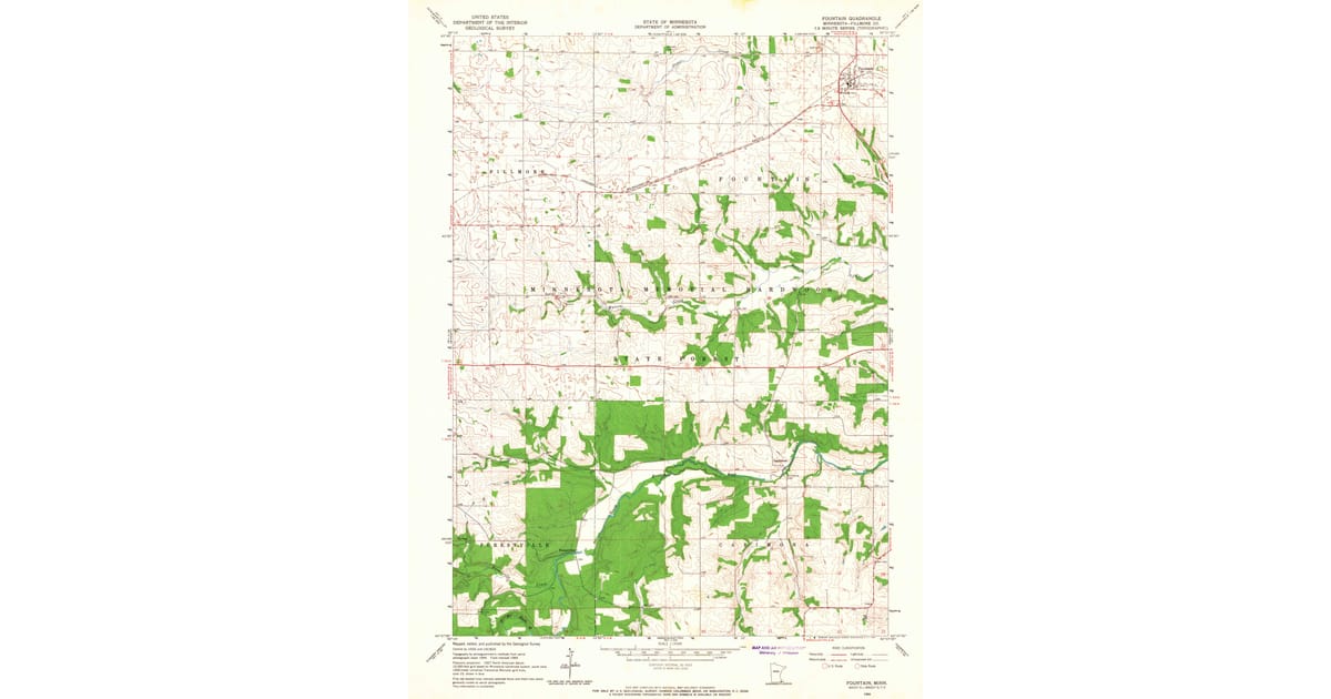 1965 Map of Fountain, MN — High-Res | Pastmaps
