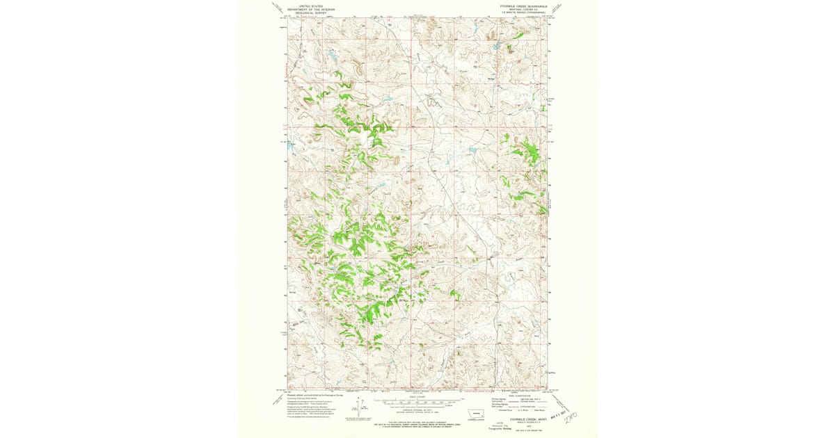 1973 Map of Fourmile Creek, Custer County, MT — High-Res | Pastmaps
