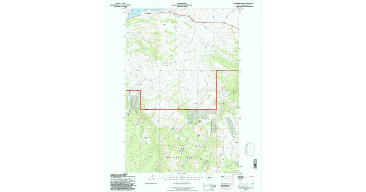 1995 Map of Fourmile Spring, Meagher County, MT — High-Res | Pastmaps