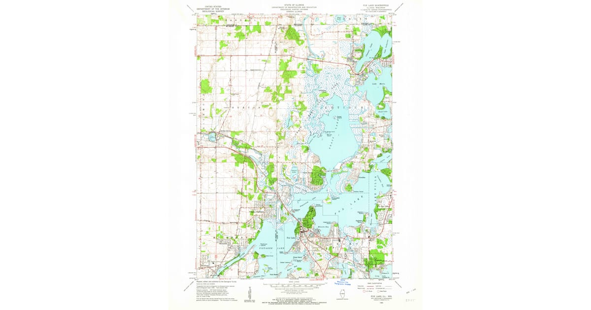 1960 Map of Fox Lake, IL — High-Res | Pastmaps